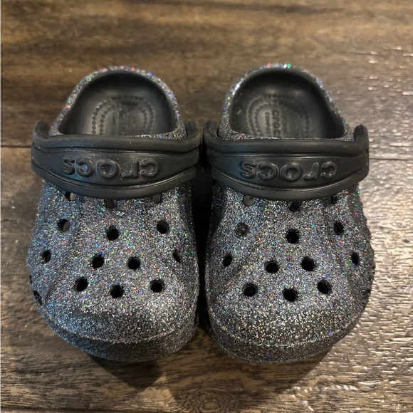 CROCS | Shoes | Crocs Black And Silver Water Shoes With Perforated ...